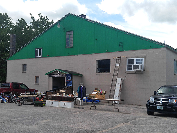 J G Flea Market: Proof that good things come in green packages. This building's like a mint-flavored time capsule of cool stuff.