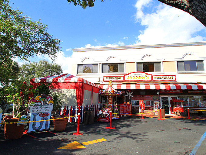 Ice cream sundaes big enough to have their own zip code, served with a side of sensory overload.