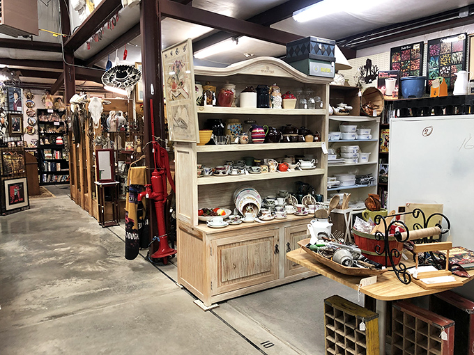 Lotza Stuff indeed! This indoor wonderland is like your eccentric aunt's attic, if she collected everything under the sun.