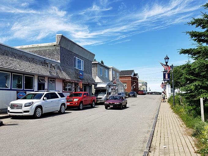 Bright skies and colorful storefronts&mdash;Lubec's charm practically invites you to take a leisurely stroll.
