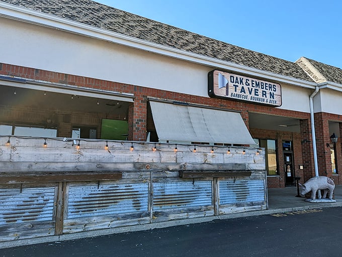 Oak & Embers Tavern: Fancy name, down-to-earth vibe. It's like BBQ got dressed up for prom but kept its sneakers on.