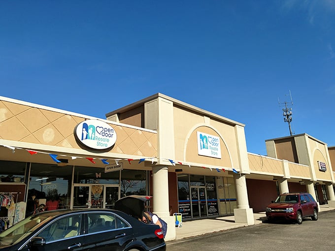 Open Door Thrift Store: Where every shelf tells a story. It's like stepping into your cool aunt's attic &ndash; if she collected everything!