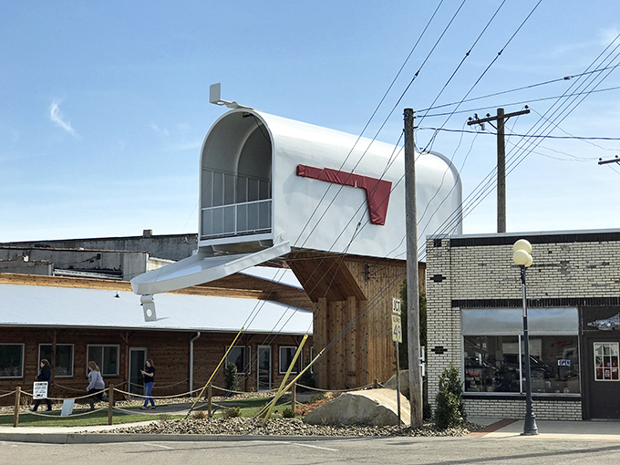 Neither snow, nor rain, nor gloom of night... could fill this mailbox! Casey's postal palace redefines "going postal."