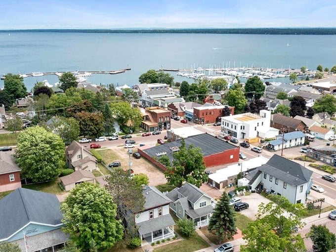 Bayfield Marina: Sailboats and sunshine create a postcard-perfect scene. Lake Superior's playground invites you to set sail on your next adventure.