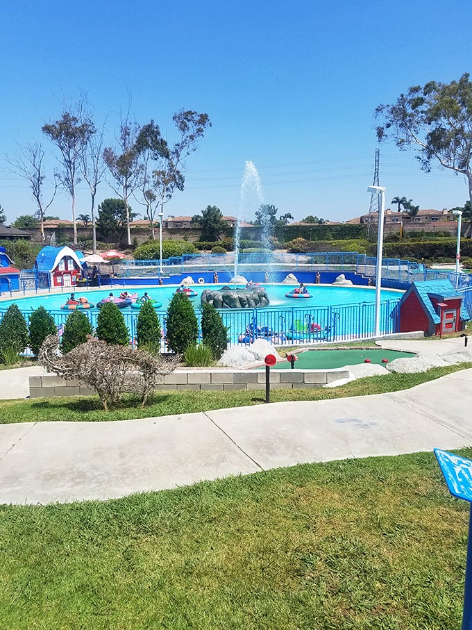 Putting greens meet thrill rides. It's like a theme park and a golf course had a wild weekend in Vegas.