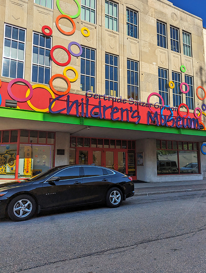 It's not polka dots, it's portal to fun! La Crosse's museum facade is like a connect-the-dots puzzle come to life.