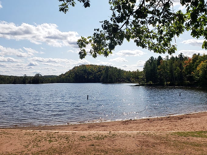 River runs through it: Water tumbles over ancient rocks, creating nature's own surround sound system. No Bluetooth required!