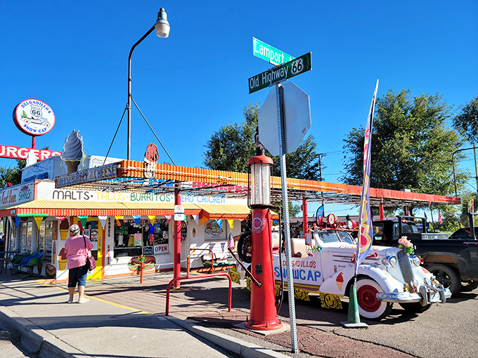 At Delgadillo's, the decor is as zany as the menu. It's like eating in a fun house, but with better burgers!