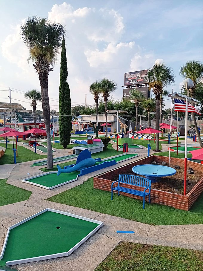 Is it a golf course or an acid trip? At Goofy Golf, the line between reality and fantasy is as squiggly as their putting greens.