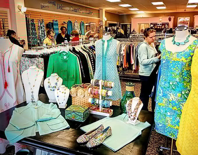 Pink walls, chandeliers, and designer deals? Great Stuff is where Audrey Hepburn would shop if she were on a budget.