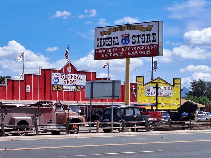 Historic Route 66 General Store: Where Elvis memorabilia meets road trip essentials. It's like your grandma's attic, but with better snacks!