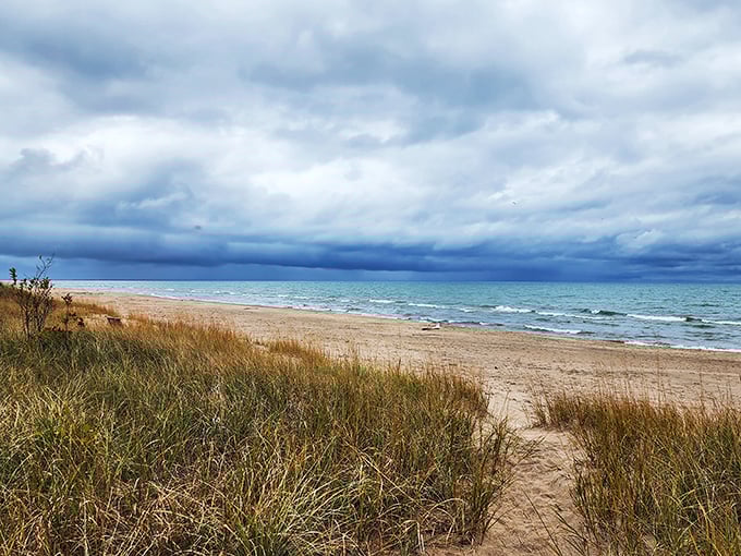 Golden sands meet blue waters in a view that's better than any beach screensaver. Your computer's jealous right now.