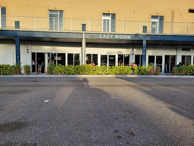 Moon-sized munchies! Lazy Moon's interior is as eclectic as its toppings. It's like eating pizza in an art gallery!