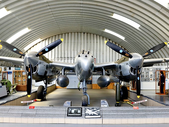 Step inside for a journey through time. From biplanes to supersonic jets, it's the entire evolution of flight, minus the dinosaurs.