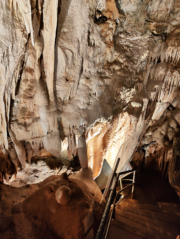 Jack Frost's underground canvas! These delicate crystal formations look too magical to be real.
