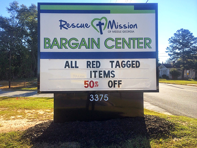 Blue awning, red-hot deals! The Rescue Mission Bargain Center is proof that the best things come in unassuming packages.
