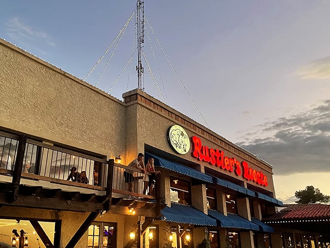 Part steakhouse, part playground, all fun! Rustler's Rooste proves that sometimes the best way to start dinner is with a good ol' slide.
