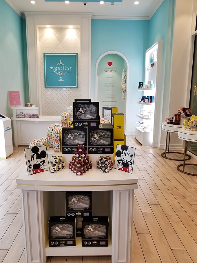 Clean lines, sweet designs. Sugarfina's interior looks so pristine, you almost feel guilty for disturbing the candy &ndash; almost.