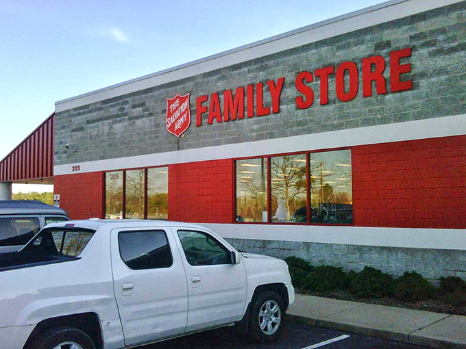 Red shield, green savings! This Salvation Army store is like a fashion melting pot, serving up style from every decade at deliciously low prices.