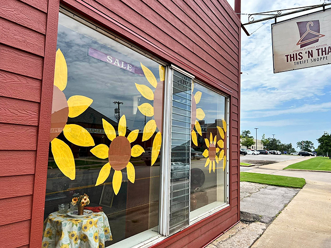 Sunflowers and savings bloom at This & That! This quaint thrift shop proves that one person's castoffs are another's treasures.