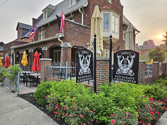 Bavarian dream scene! Valter's charming exterior is like a portal to a quaint German village, minus the jet lag.