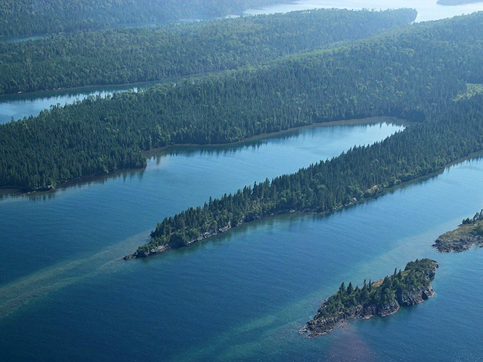 Islands in the stream, that is what we are. This bird's-eye view of Lake Superior's coastline is enough to make Kenny Rogers and Dolly Parton break into song.
