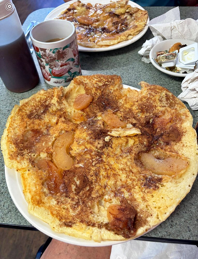 Pancakes or modern art? These flapjacks, studded with cinnamon-kissed apples, are almost too pretty to eat. Almost.