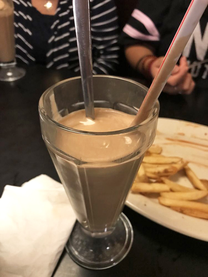 Chocolate malt perfection! So thick, your straw stands at attention like a soldier guarding Fort Delicious.