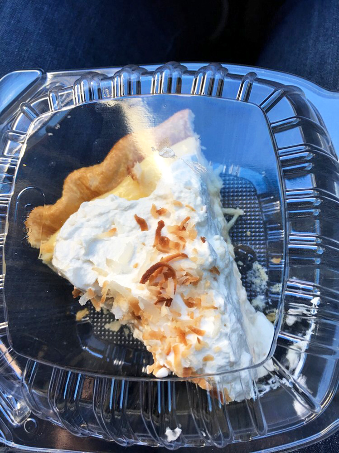 Pie on the fly! This to-go slice proves good things come in small packages – and plastic containers.