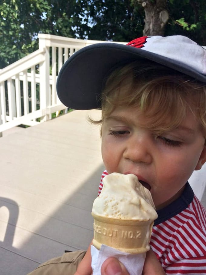 Ice cream: nature's way of saying, "You deserve this." This little guy's got the right idea &ndash; life's too short to skip dessert!