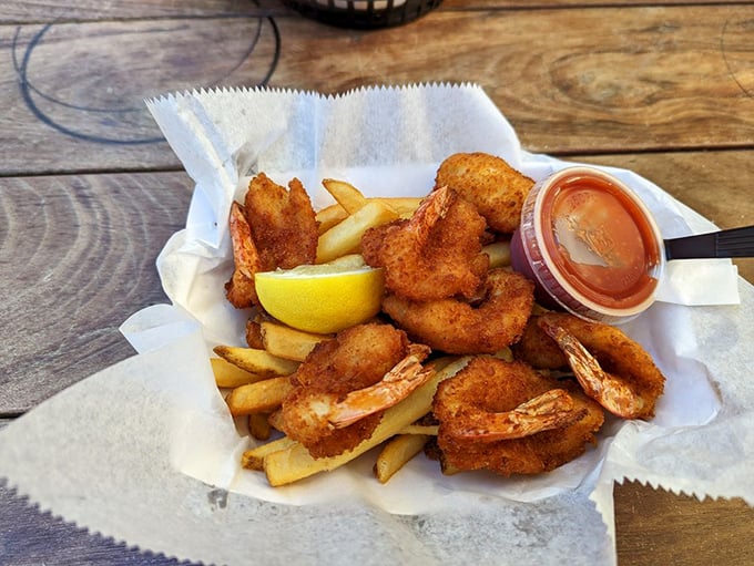 Golden treasures from the deep! These crispy fried shrimp are like edible doubloons, only tastier and less likely to be cursed.