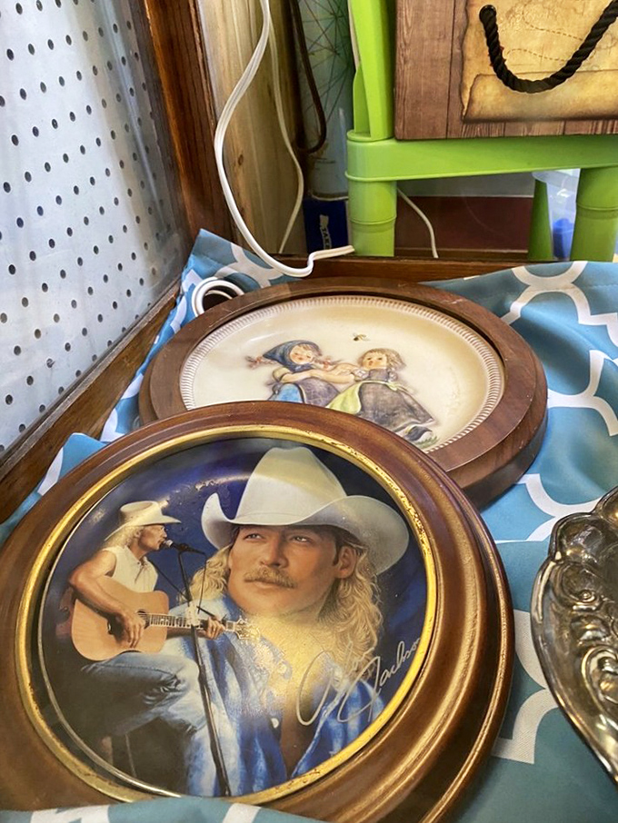 Yeehaw meets yee-old! Alan Jackson's soulful gaze watches over an eclectic mix of Americana, proving country charm is always in style.