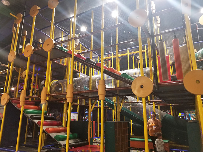 A jungle gym that would make Tarzan jealous. It's a kaleidoscope of fun where kids can swing, climb, and conquer!
