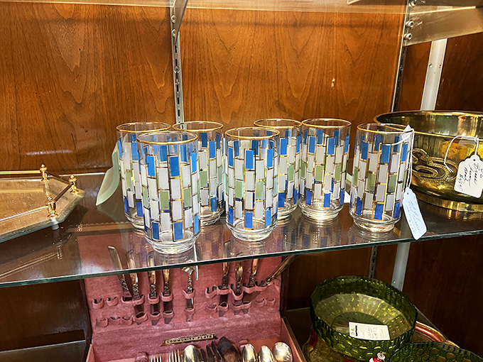 Retro kitchenware that's anything but vanilla! These funky glasses and decanters are ready to jazz up your next cocktail party.