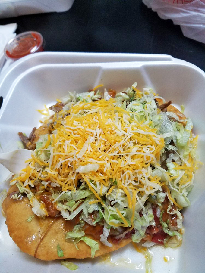 Machaca magic! This fry bread topped with shredded beef is a flavor fiesta that'll have you saying "ol&eacute;" with every bite.