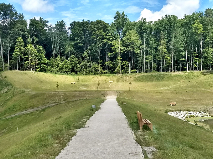 Nature's amphitheater awaits! Perfect for impromptu poetry readings or practicing your best Tarzan yell. Just don't wake the squirrels!