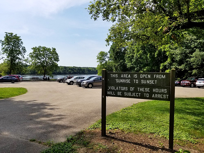 Parking with a view! Even the lot here is trying to tempt you away from your car and into adventure.