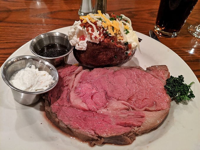 This prime rib is so perfectly pink, it could make a flamingo jealous. Juicy, tender, and ready for its close-up!