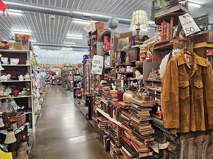 Step right up to the best-dressed aisle in the store! This jacket's seen more decades than a history textbook, but it's aging like fine wine.