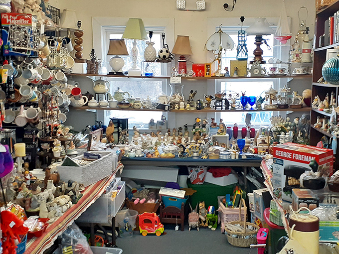 Trinket heaven or organized chaos? Either way, it's a collector's dream come true. Warning: May cause sudden urges to redecorate.