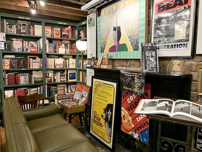 A room with a view... of amazing art! This cozy corner is perfect for getting lost in a good book or admiring the eclectic decor.
