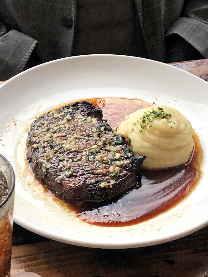 Meet the ribeye that could make a vegetarian weep. Perfectly seared, paired with a cloud of whipped potatoes &ndash; it's a plate of pure, meaty joy.