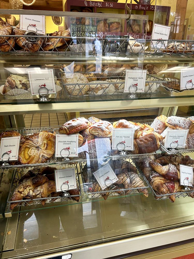 A rainbow of croissants? It's like Willy Wonka opened a French bakery. Chocolate, fruit, or classic – pick your adventure!