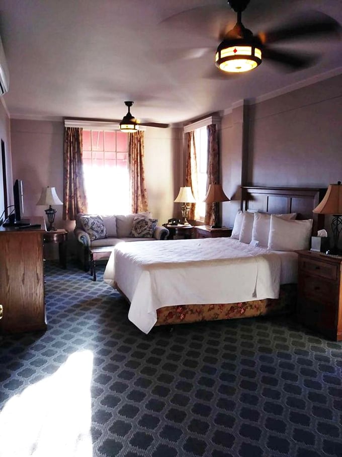 A room with a view... and possibly a spectral roommate. But don't worry, they never hog the bathroom.