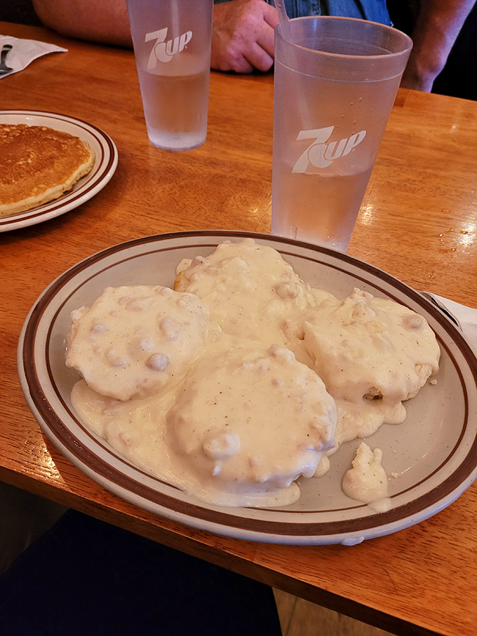 Biscuits and gravy: the comfort food equivalent of a weighted blanket. Carbs and creamy goodness unite in perfect harmony.