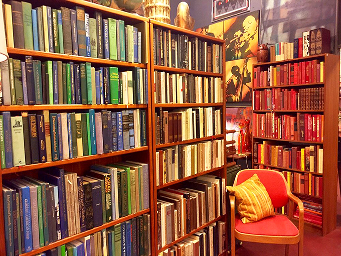 A bibliophile's paradise awaits. These shelves hold more stories than a gossip column at a high school reunion.