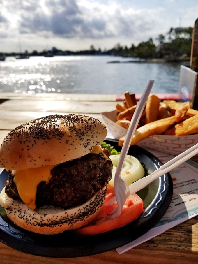 A feast fit for Neptune himself! This burger comes with a side of paradise &ndash; just add a cold drink and ocean breeze.