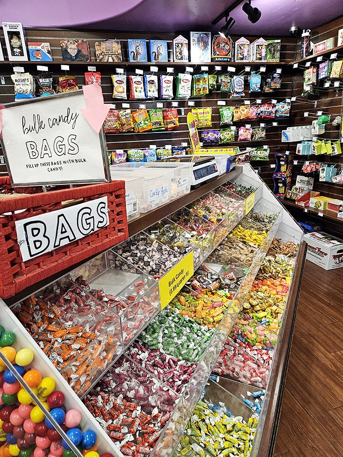 Bulk candy heaven or the world's most colorful ball pit? Either way, diving in headfirst seems like the only reasonable option here.