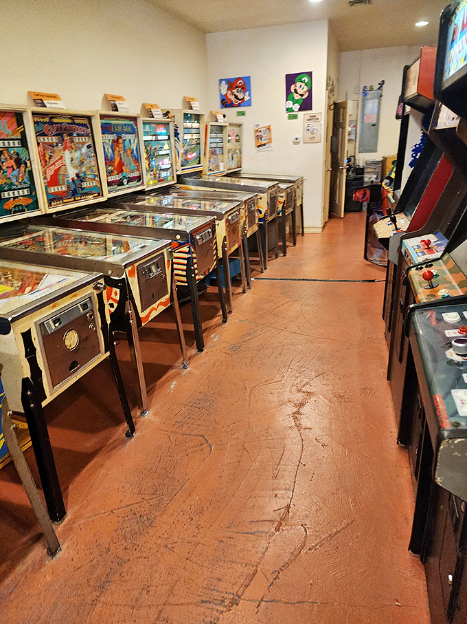 Mario and Luigi would feel right at home here. This colorful corner is a shrine to the golden age of gaming.