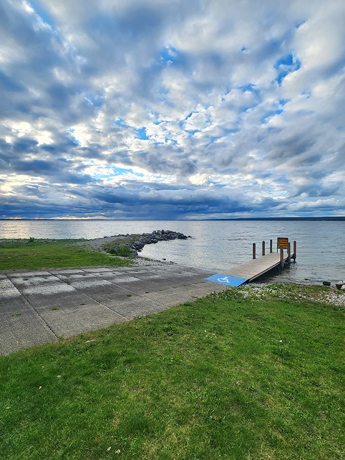 Cloudy with a chance of awe: Even on overcast days, Onaway's beauty shines through like a supermodel in a potato sack.